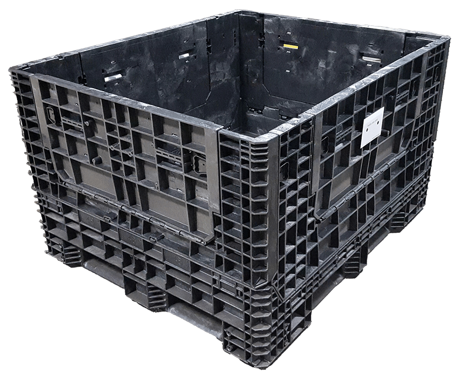 New Buckhorn 57" x 48" x 34" All Black Door Bulk Container - 4 Drop ...